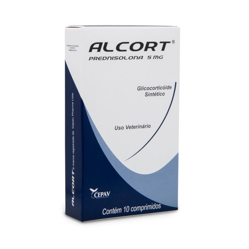 Anti-inflamatório Alcort 5mg para Cães Com 10 Comprimidos