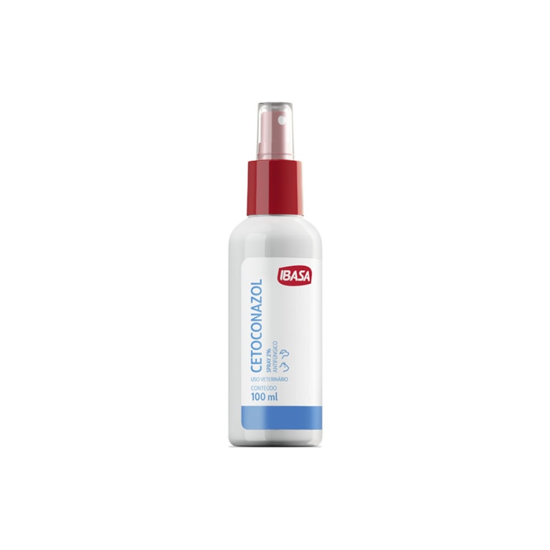 Antifungico Ibasa Cetoconazol Spray 2% para Cachorros e Gatos com 100ml