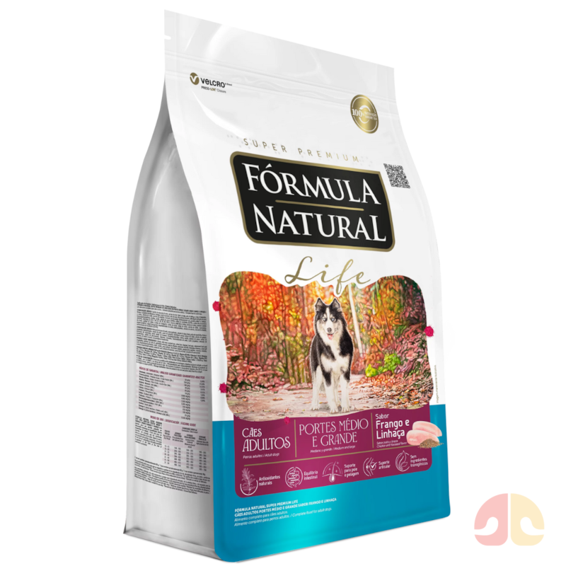 Ração Fórmula Natural Super Premium Life Cães Adultos Portes Médio e ...