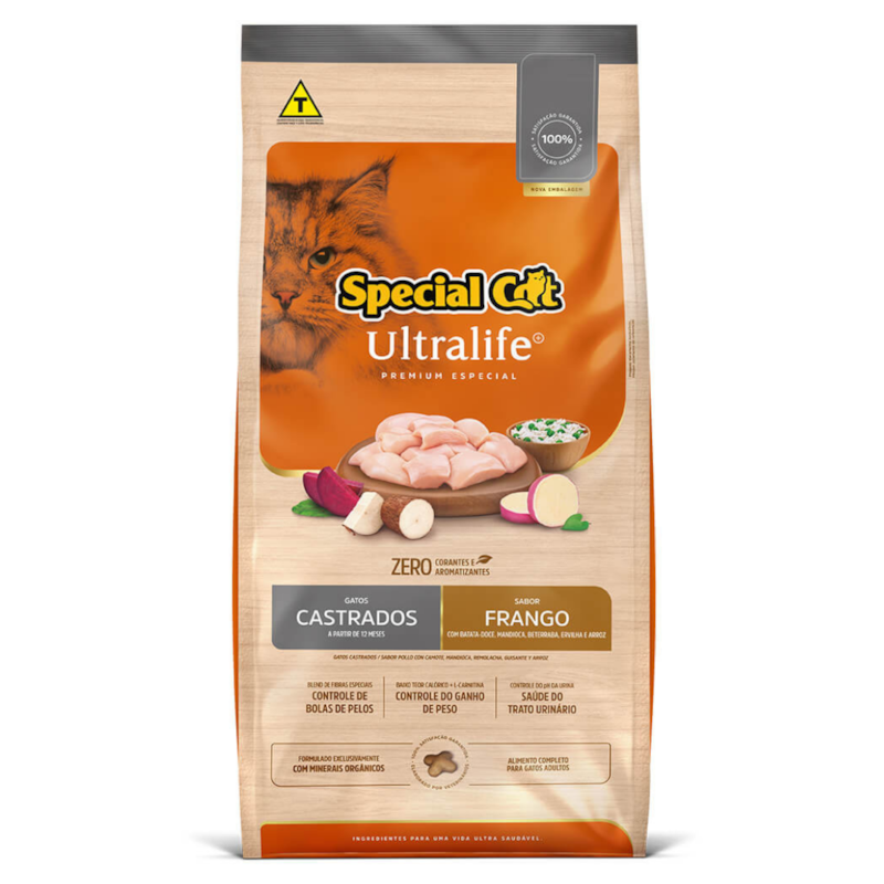 Ração Special Cat Ultralife Gatos Castrados 1kg Sabor Frango, Batata ...