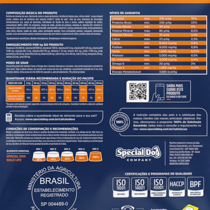 Ração Special Dog Gold Life Carne e Frango para Cães 15 Kg