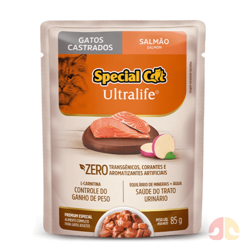 Sachê Special Cat Para Gatos Adultos Castrados 85gr sabor Salmão e ...