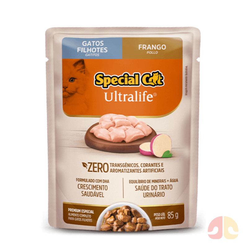 Sachê Special Cat para Gatos Filhotes 85gr sabor Frango com Batata-Doce